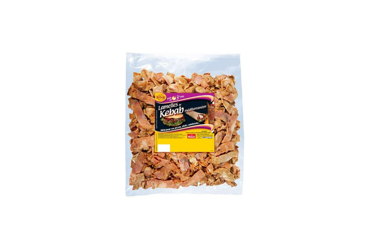 Lamelle kebab méditerranée halal 850g - Surgelé par Distributeur 200